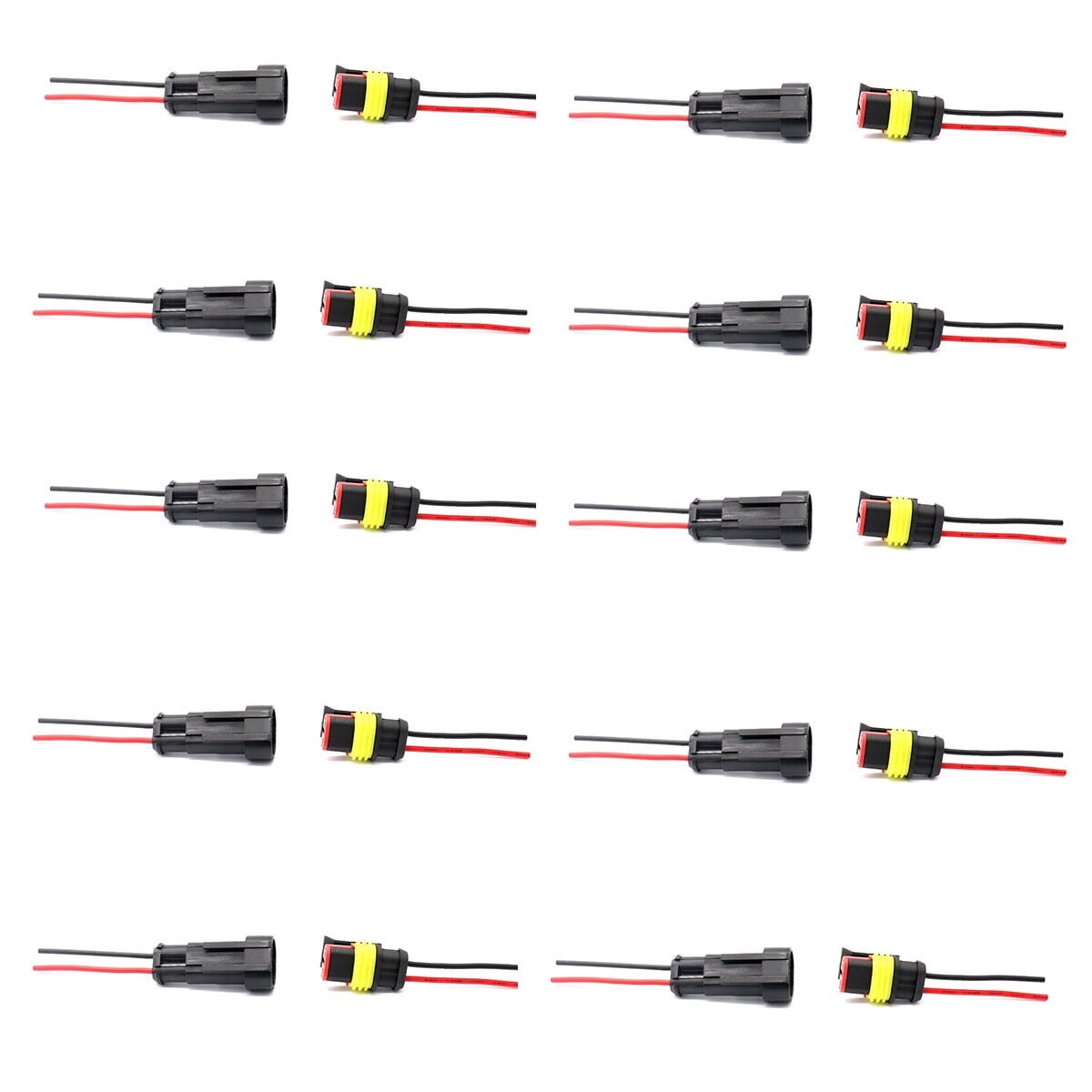 UKCOCO Wiring Harness Connectors 2-Pin Plastic Waterproof for Cars 10 ...