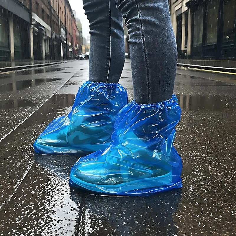 10 Pairs Waterproof Shoe Covers for Rain - Disposable Plastic Rain Shoe ...