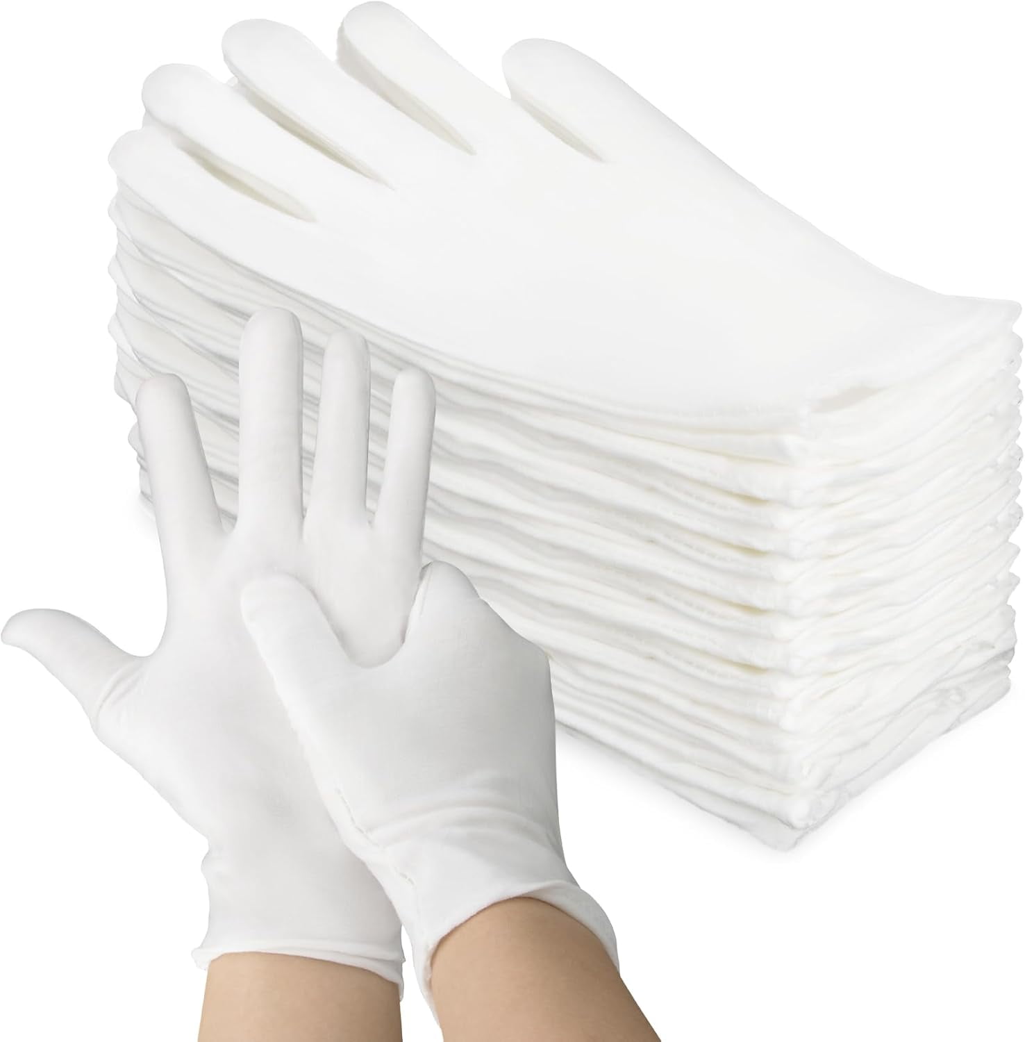 10 Pairs White Cotton Gloves - Breathable Cotton Gloves for Dry Hands ...