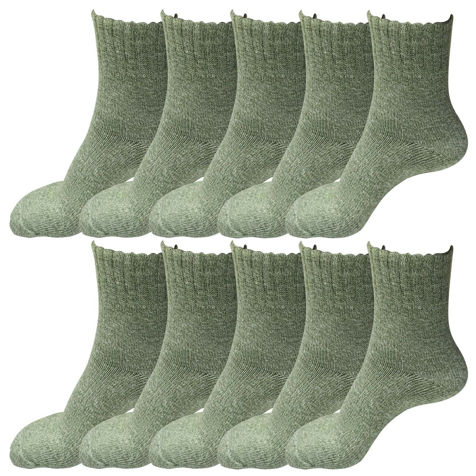 10 Pairs Womens Winter Casual Wool Blend Thick Knit Thermal Warm Crew ...