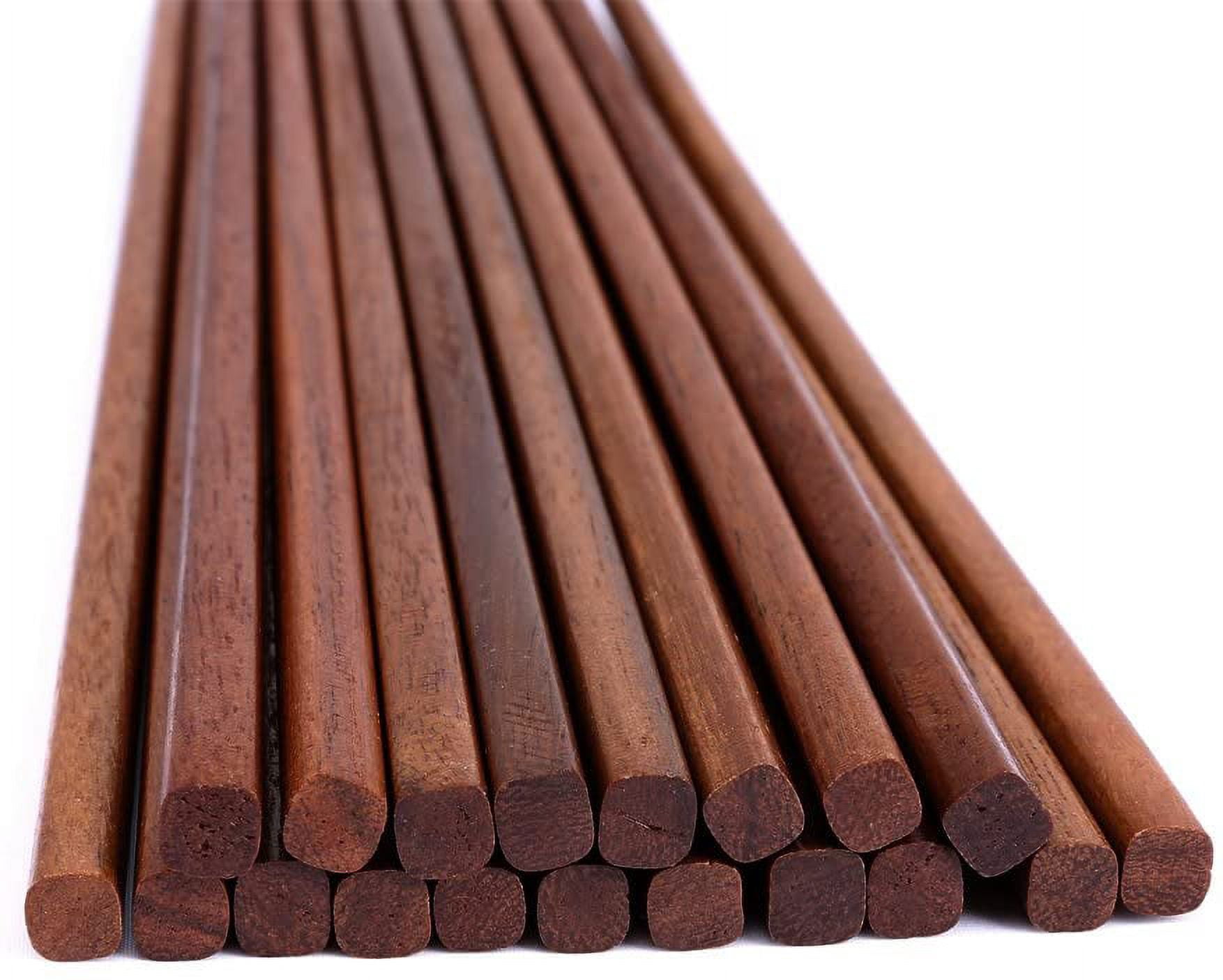 10 Pairs Wooden Chopsticks Reusable Chop Sticks Dishwasher Safe Chinese ...