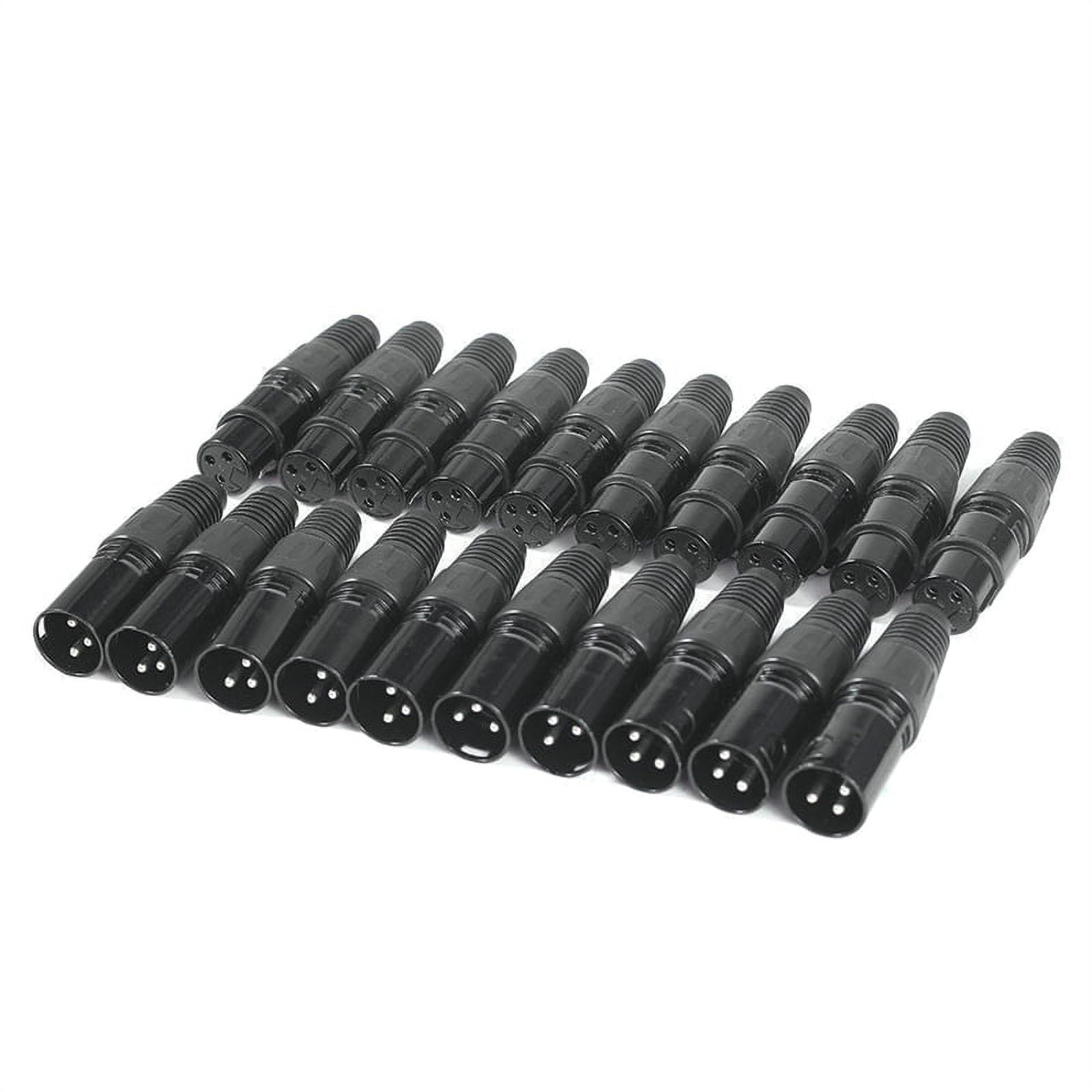 10 Pairs XLR 3 Pin Microphone Audio Cables Plug Connectors Male Female MIC Snake Cable - Walmart.com