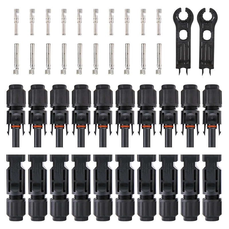 10 Pairs of Solar Connectors with Keys 1000V/30A IP67 Waterproof Male ...