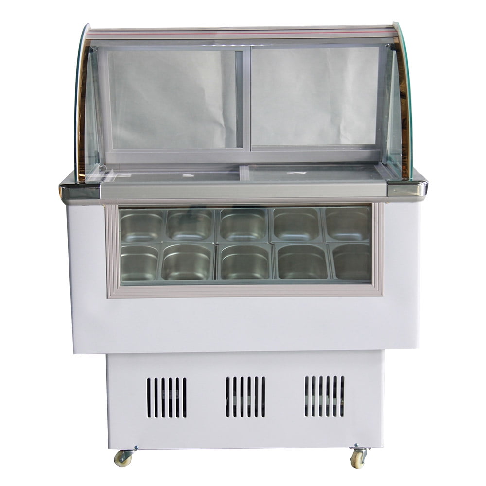 Maisutseb 10 Pan Hard Ice Cream Showcase, Gelato Dipping Cabinet ...