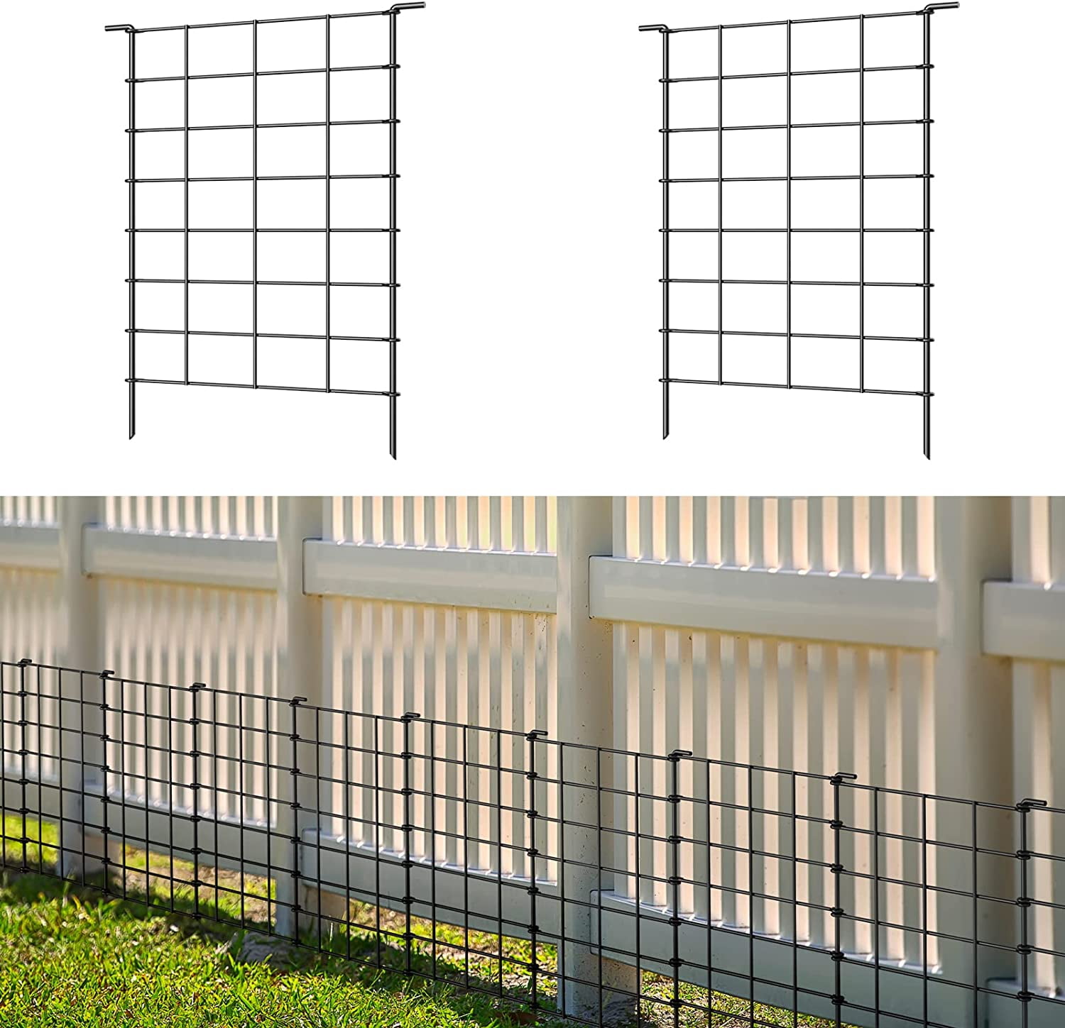 10-Panel Metal Square 10ft Connecting Garden Fence for Small Animals ...