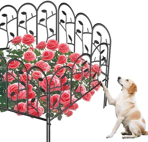 10 Panels 24in(H)×10ft(L) Decorative Garden Fences and Borders for Dogs ...