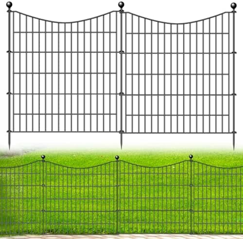 10 Panels No Dig Dog Fence Outdoor for Yard, 32 in(H) X 23.6 ft(L ...