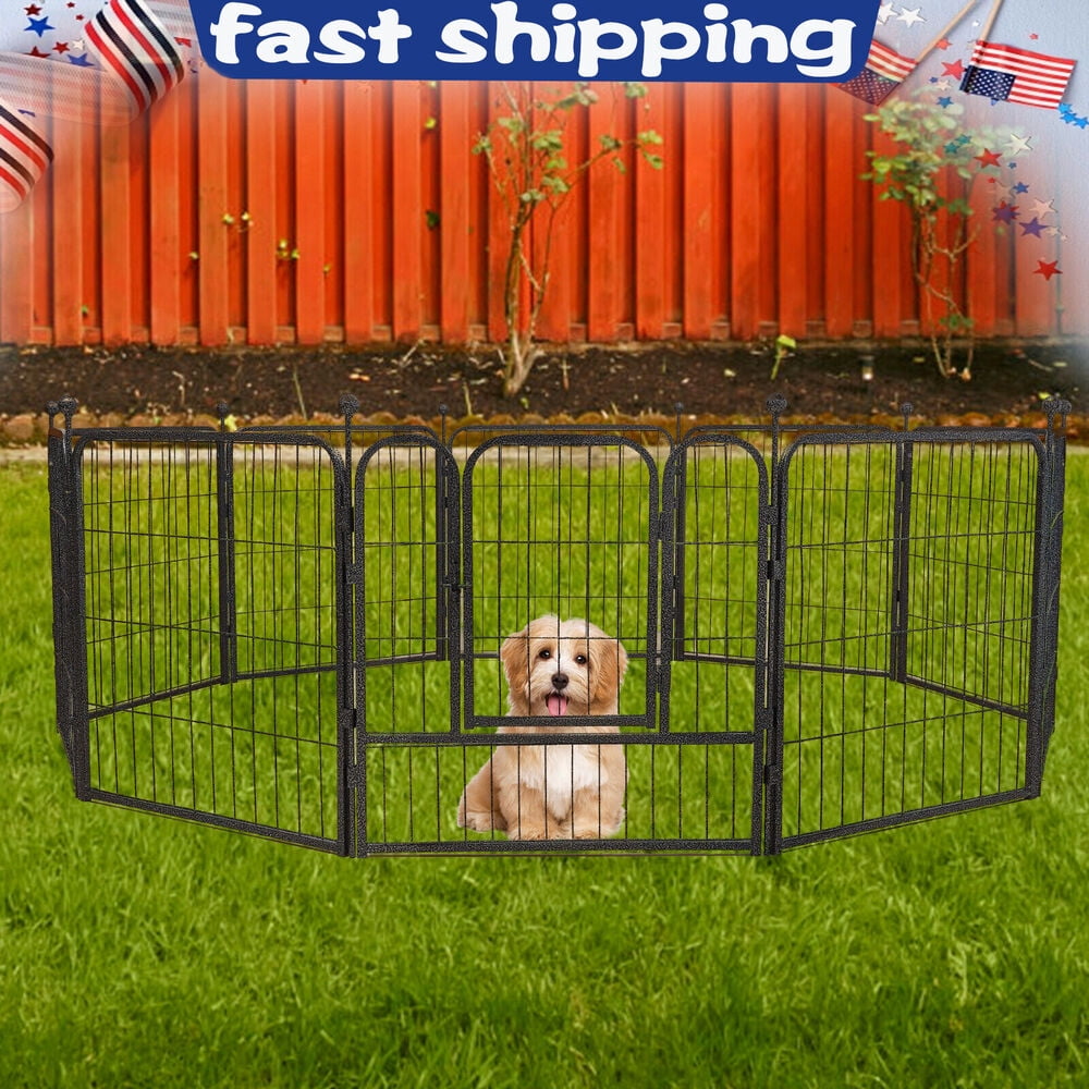 10 Panels Tall Pets Dogs Playpen Large Pet Play Pen Exercise Cage Crate ...