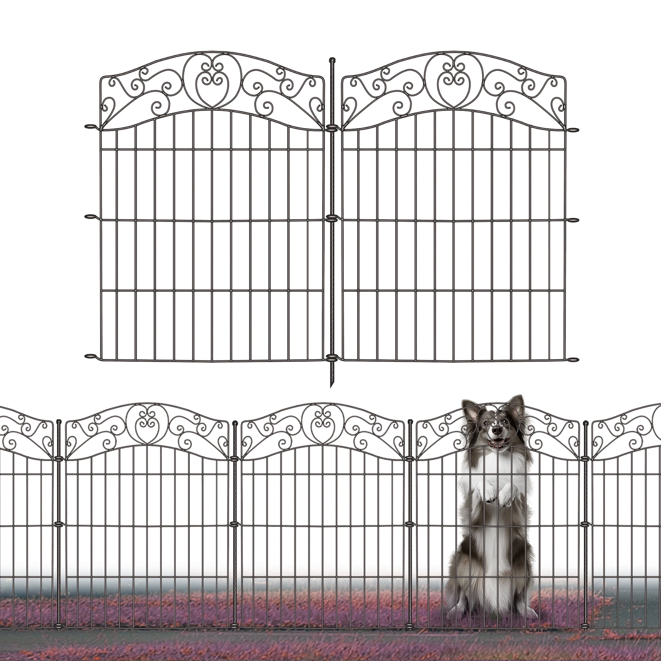 10 Panes No-Dig Outdoor Garden Fence – 40" Tall x 23.6 Ft Long ...