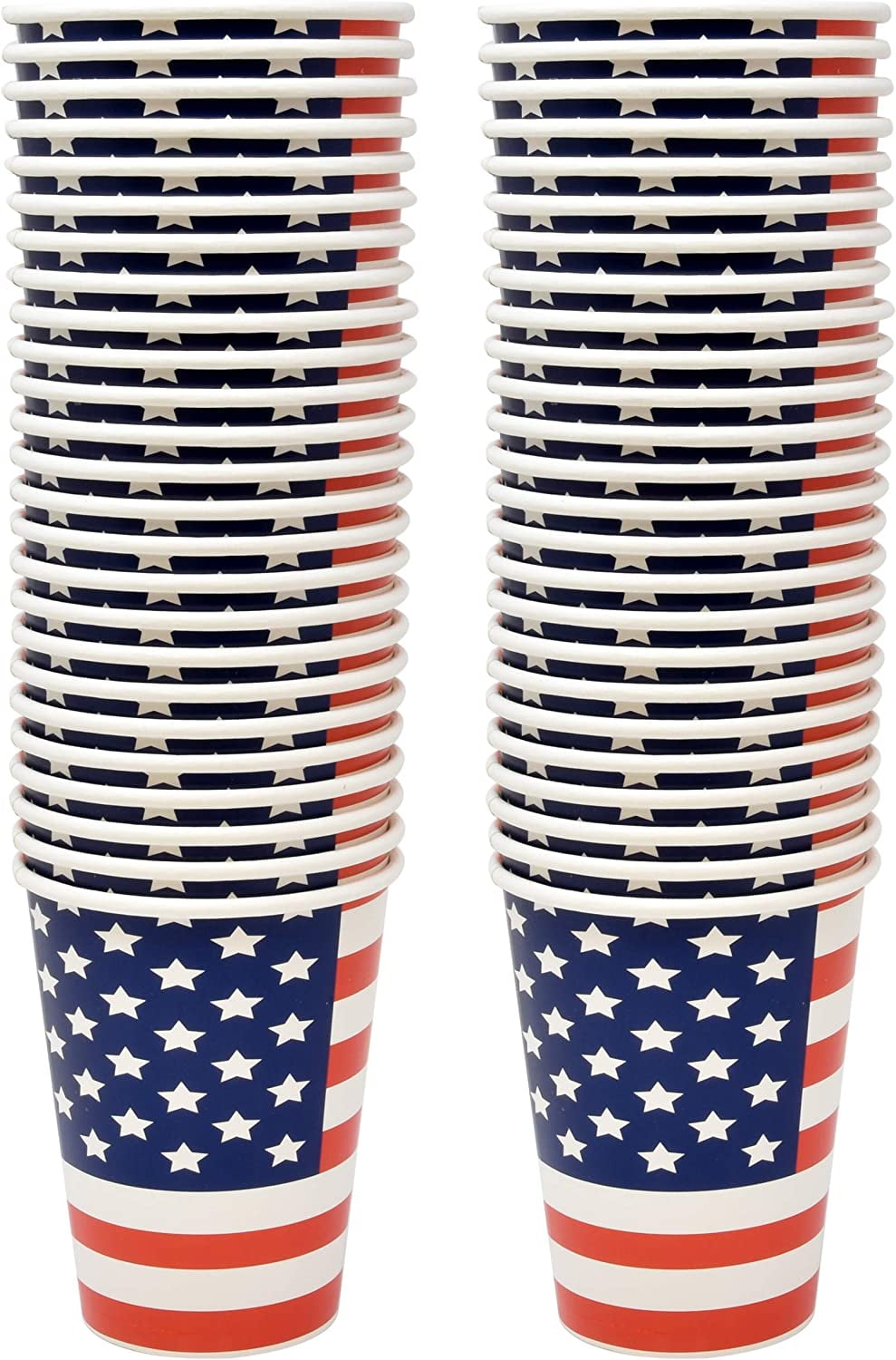 10 Patriotic Disposable Cups Paper 12 Oz. American Flag Fourth of July ...