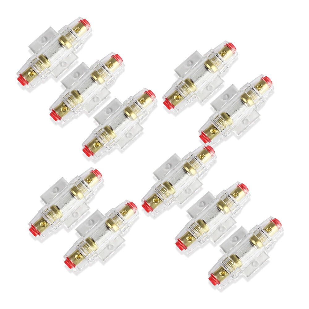10 Patron In-Line AGU Fuse Holder 4/8/10 Gauge AWG In/Out PAGH4 4,8.10G ...