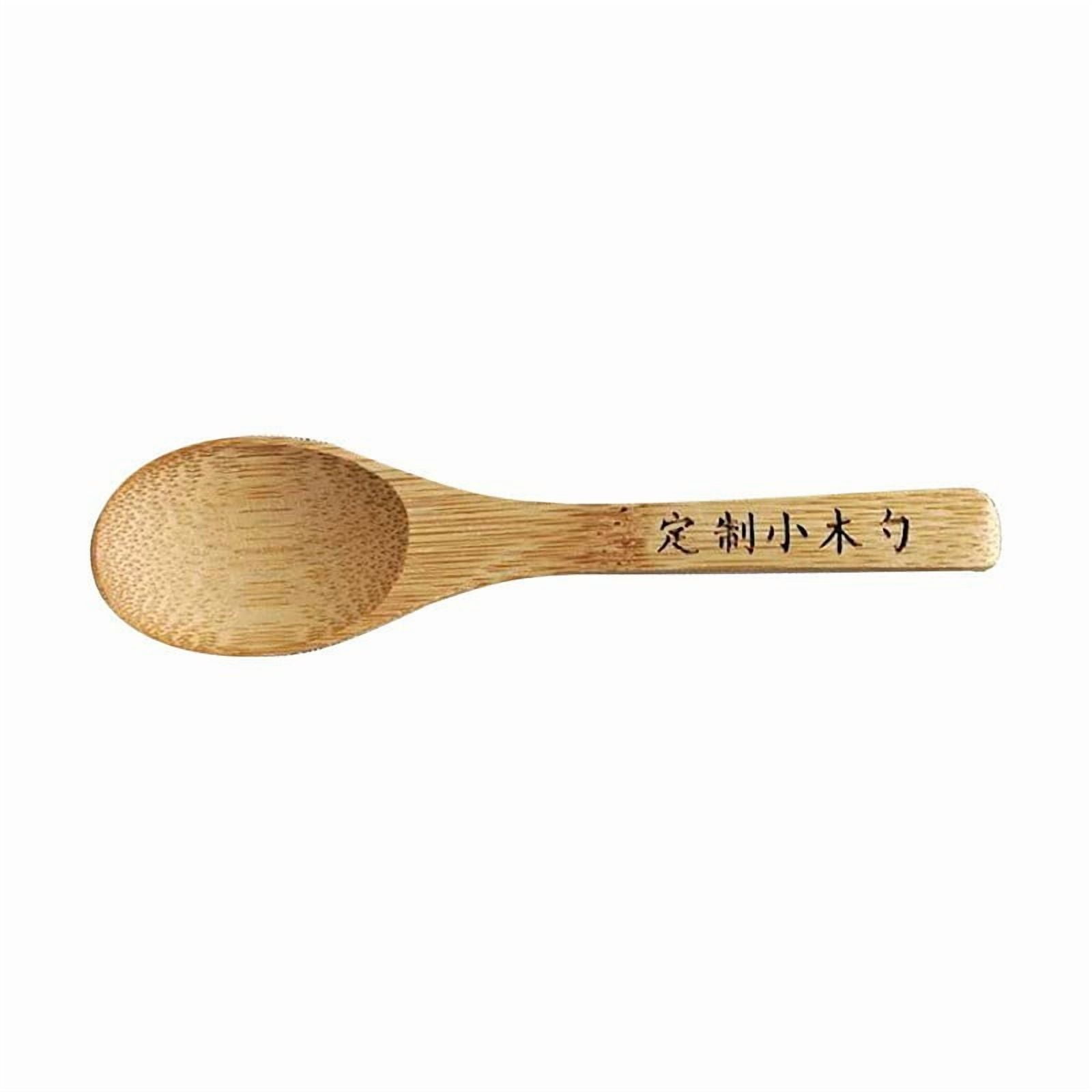 10 Pc 5 Inch Natural Bamboo Spoon Small Wooden Spoon Dessert Ice Cream ...
