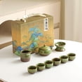 10-Pc Chinese Gongfu Tea Set, Ceramic Teapot & Cups, Gift Box, Office ...