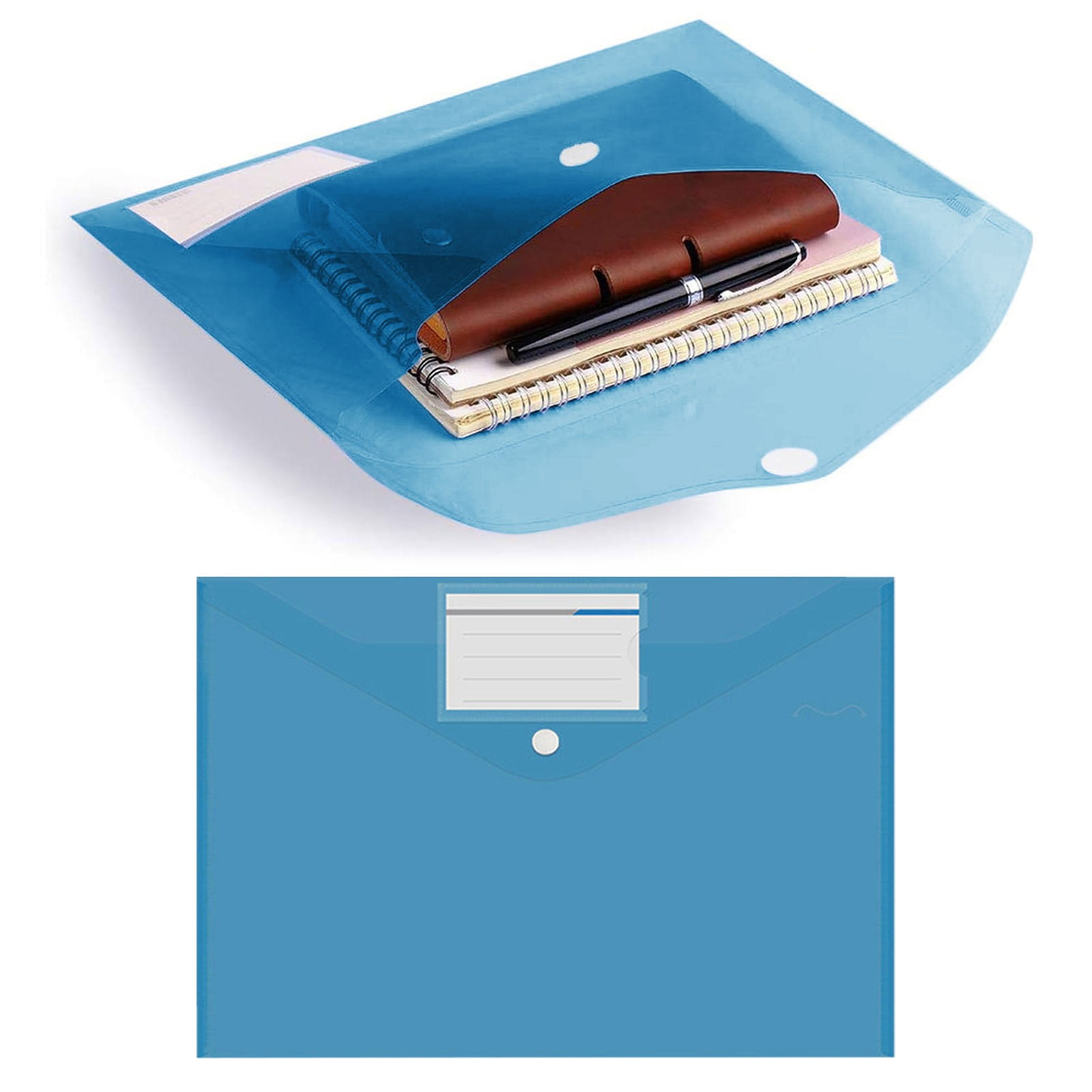 10 Pc Clear File Folders, Plastic File Folder with Label Pocket ...