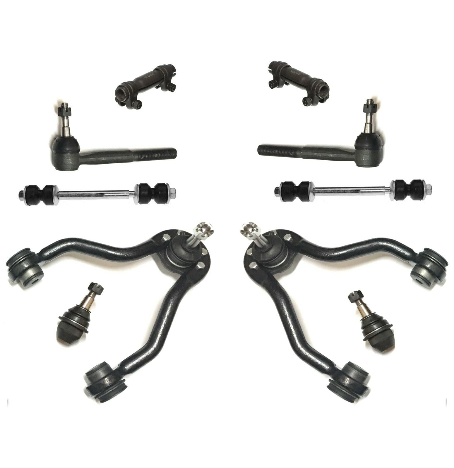 10 Pc Front Suspension Kit Adjusting Sleeves Outer Tie Rod Ends Lower ...