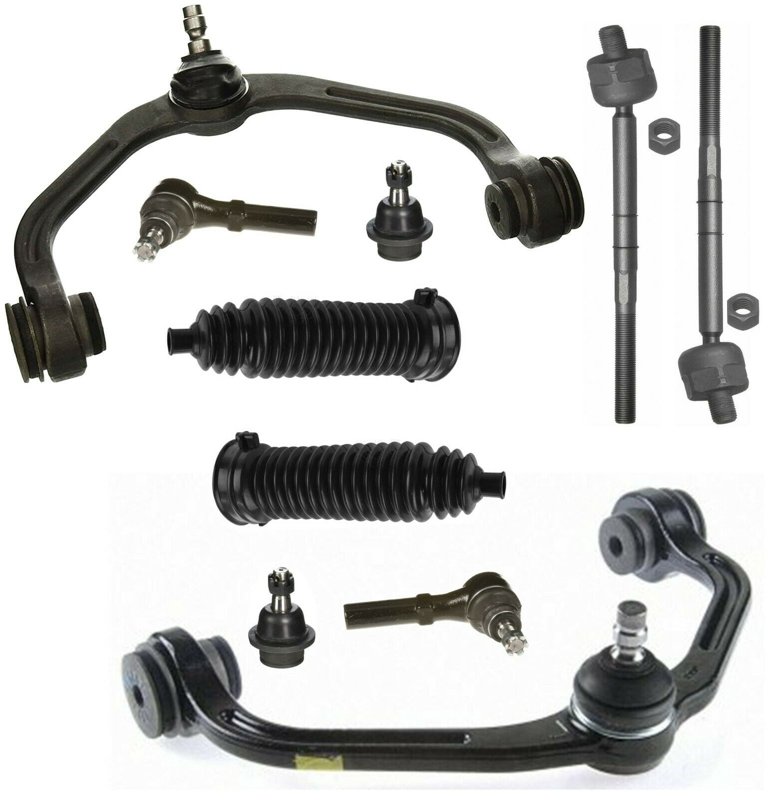 10 Pc Front Suspension Kit Tie Rod Ends, Lower Ball Joints, Gear ...