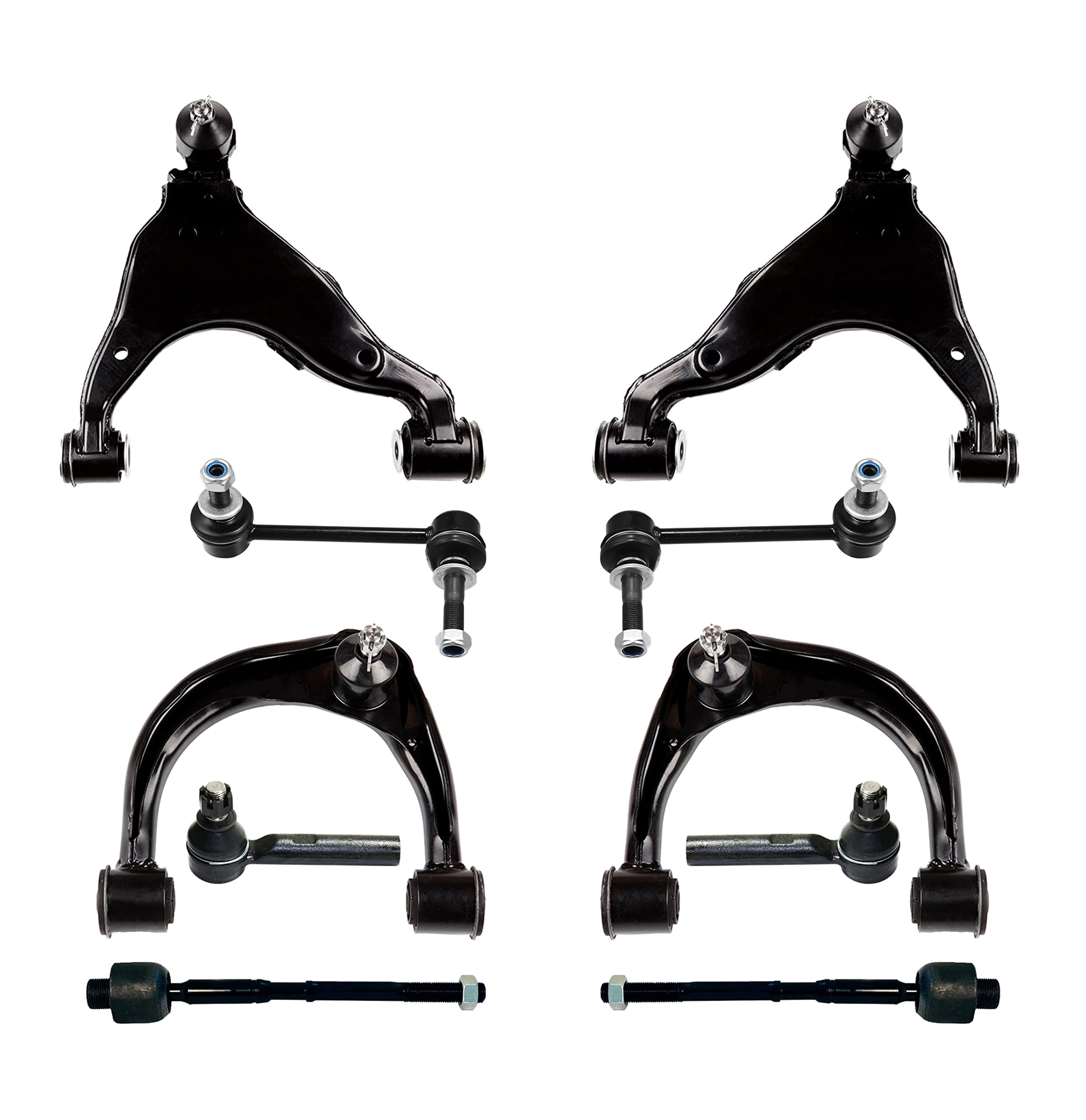 10 Pc Front Suspension Kit Upper & Lower Control Arms, Stabilizer Sway ...