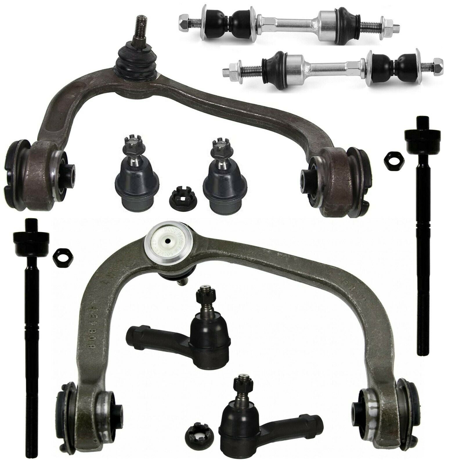 10 Pc Front Suspension Upper Control Arm Lower Ball Joints Inner Outer ...