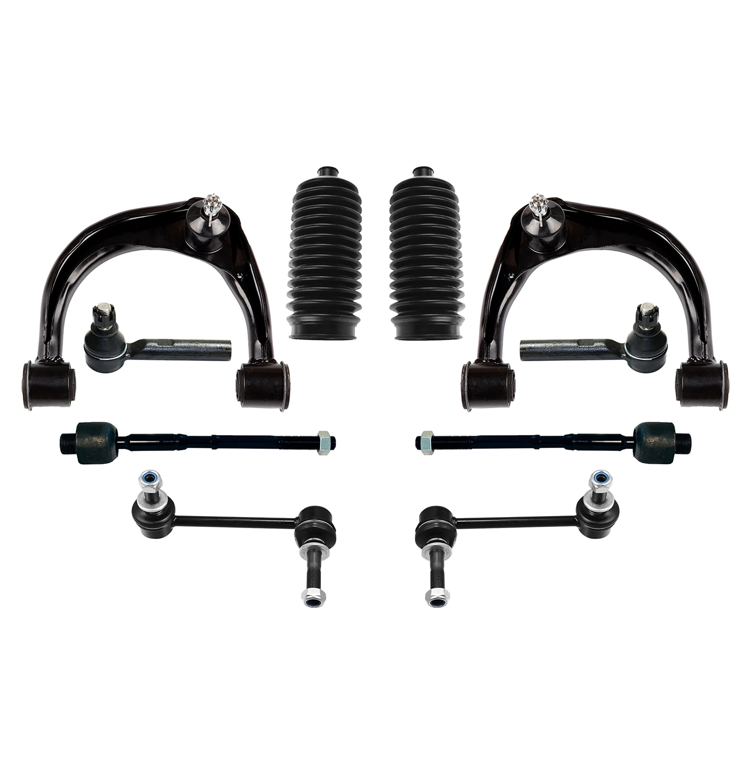 10 Pc Front Upper Control Arms Sway Bar End Links Outer And Inner Tie
