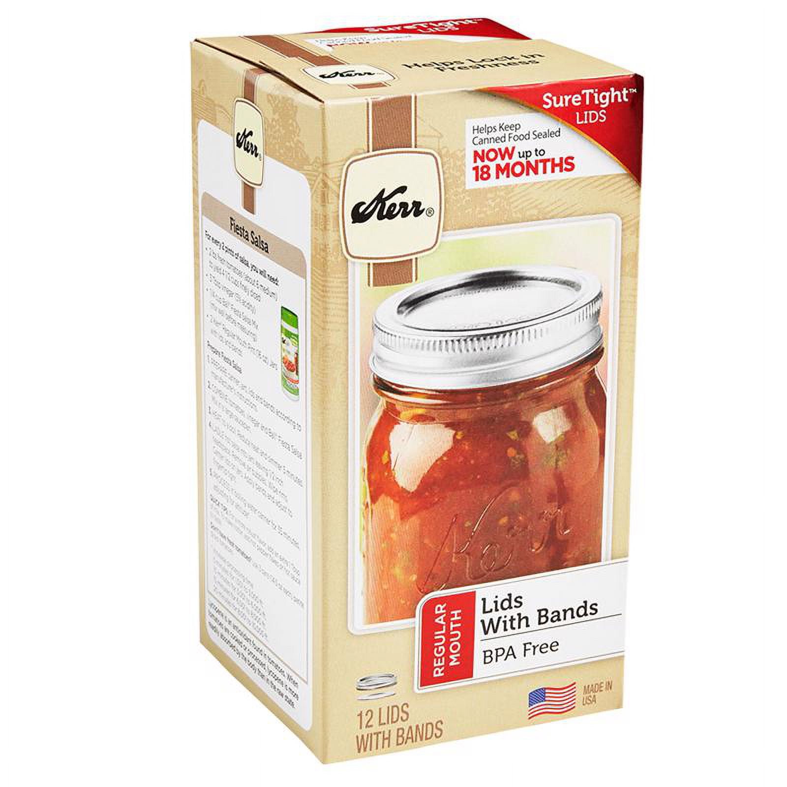 10 Pc, Kerr Regular Mouth Canning Lids And Bands 1 Pk - Walmart.com