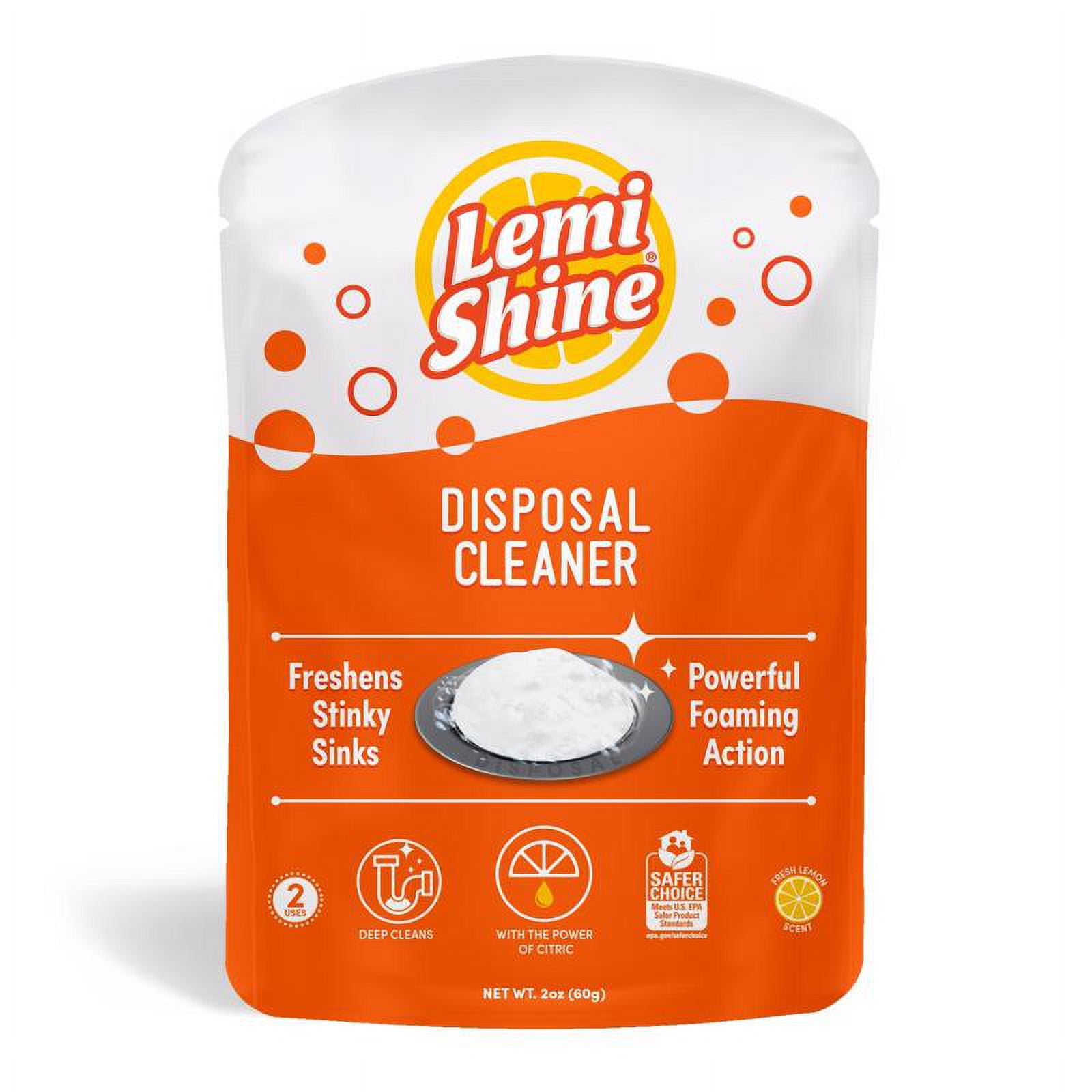 10 Pc, Lemi Shine Lemon Scent Garbage Disposal Cleaner 8.46 Oz Powder ...