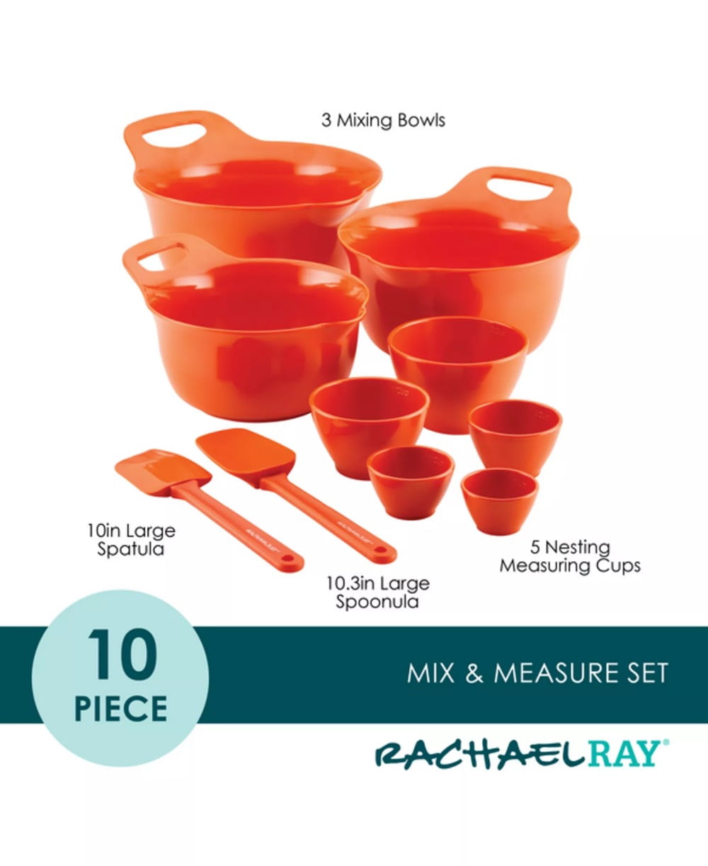 10-Pc. Mix and Measure Mixing Bowl Measuring Cup and Utensil Set ...