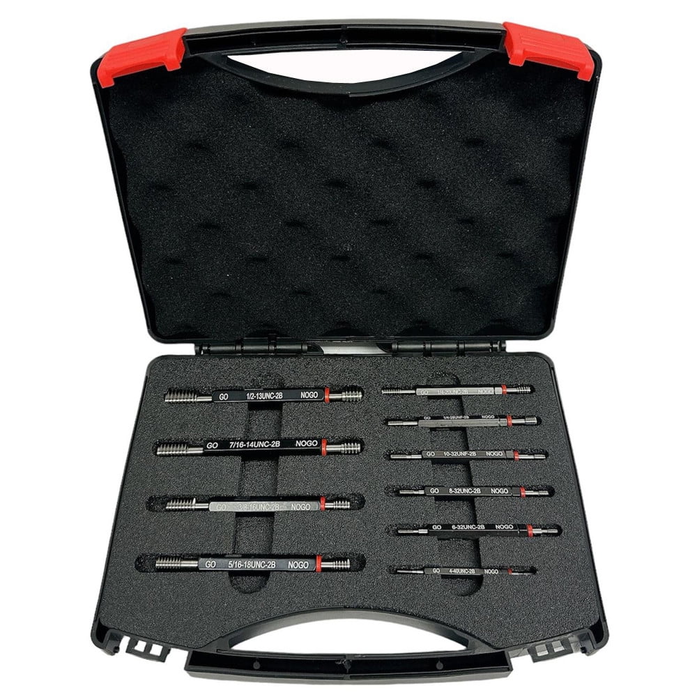 10 Pc Plug Gage Set Double End Go & No Go Set ANSI Thread Gauge ...