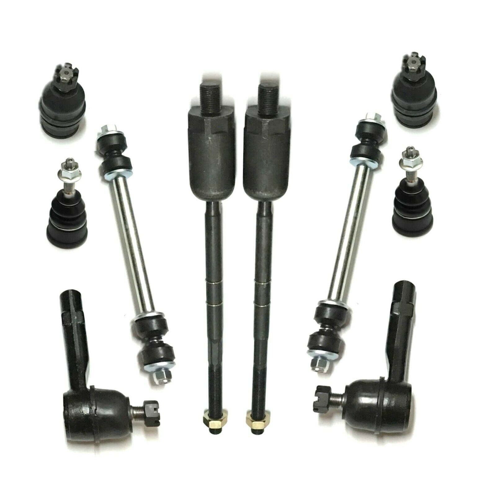 10 Pc Suspension Kit Inner & Outer Tie Rod Ends, Sway Bar End Links ...