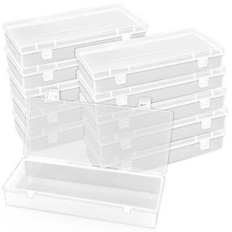 10 Pcak 6'' Plastic Storage Boxes, Small Storage Containers with Hinged ...