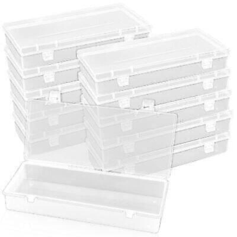 10 Pcak 6'' Plastic Storage Boxes, Small Storage Containers with Hinged ...
