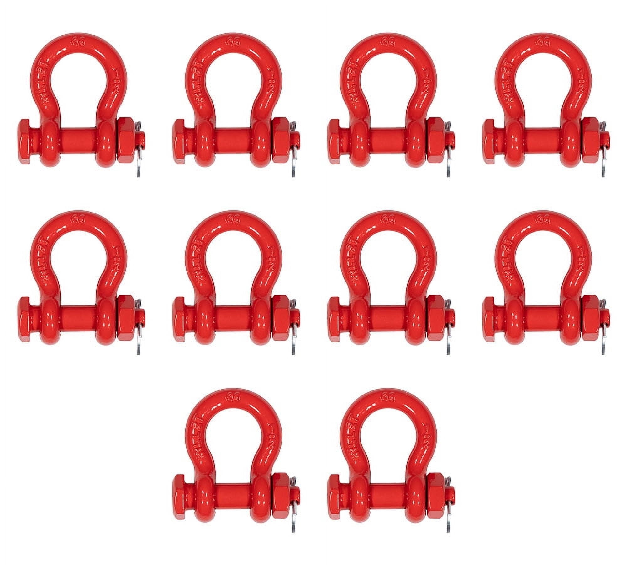 10 Pcs 1/2" Anchor Shackle Forged Carbon Steel w/ Safety Screw Pin Load ...