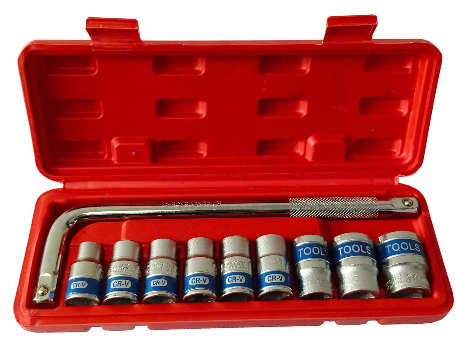 10 Pcs 1-2 Inch Chrome Vanadium Socket Handle Set | Tool Box, Goti Pana ...