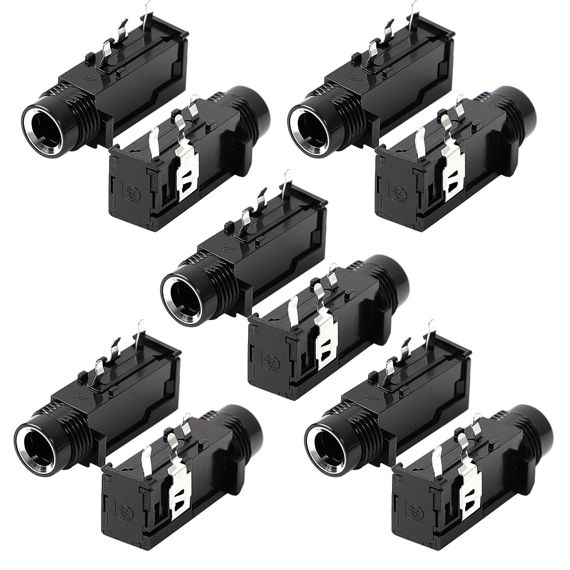 10 Pcs 1/4" 6.35mm Headphone Mono Jack 3 Pins PCB Panel Mount Socket ...