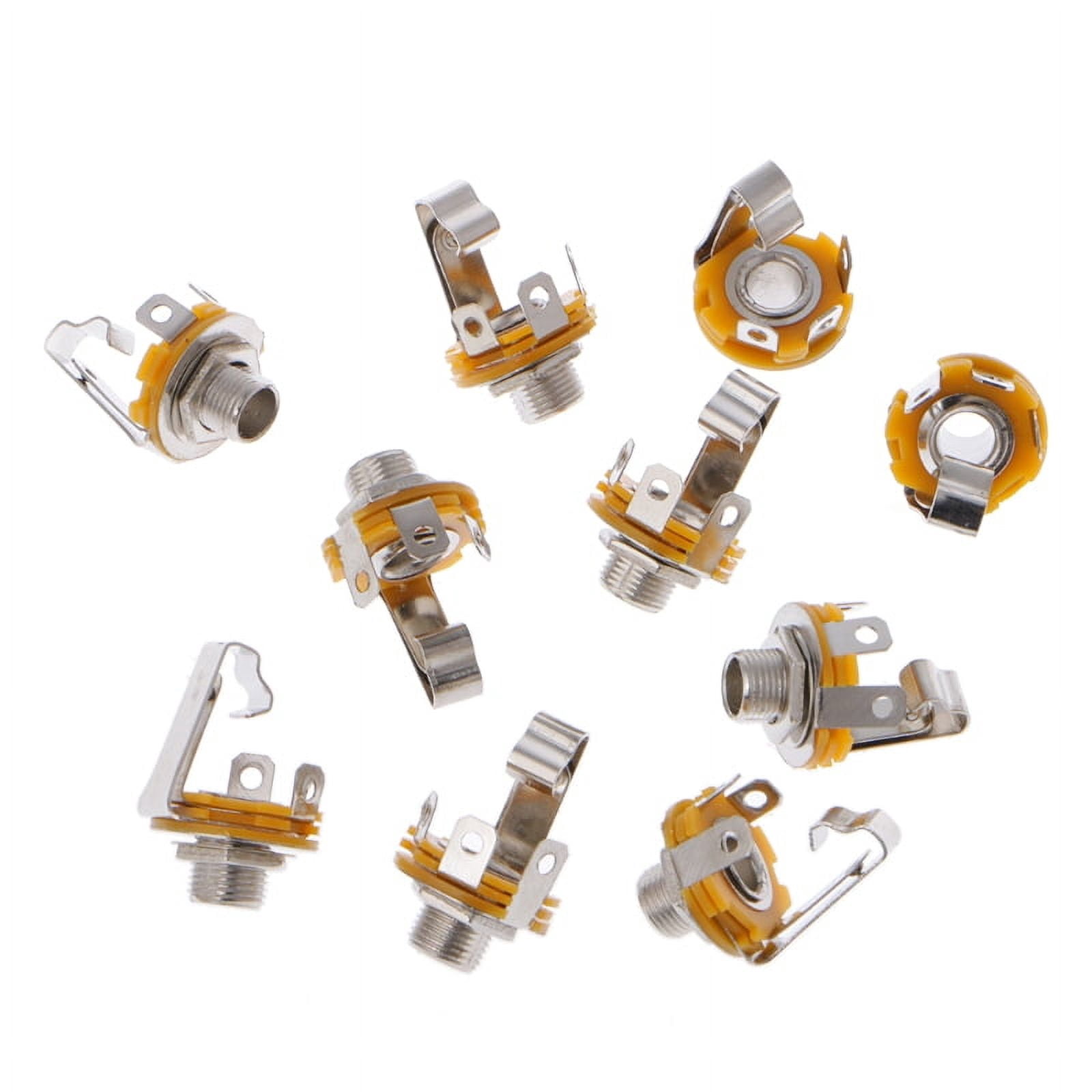 10 Pcs 1/4 Inch 6.35mm Mono Socket Jack Female Connector Panel Mount ...