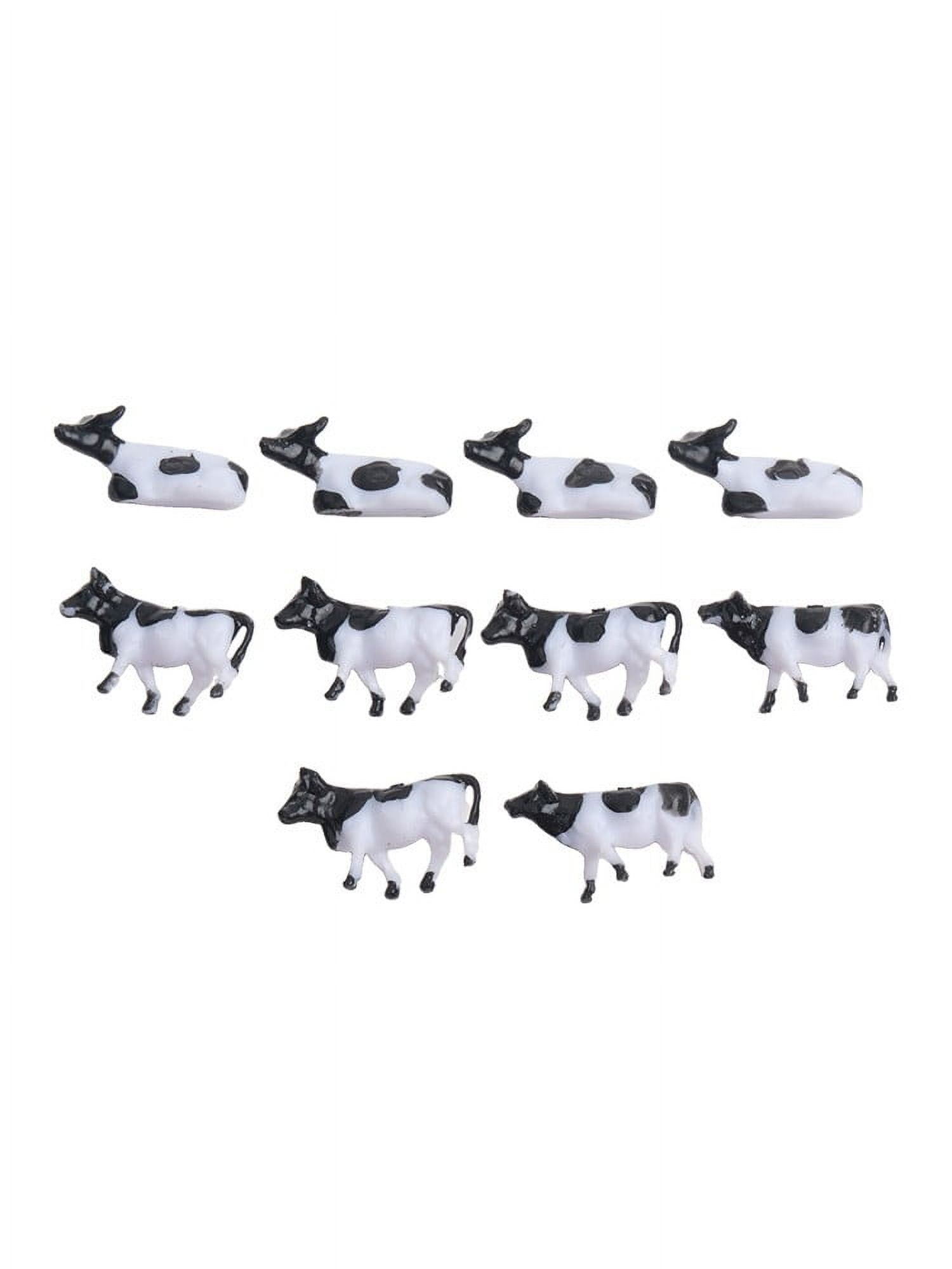10 Pcs 1:75 Scale Diorama Model Cows Horse Animal Toy Set for Diy Model ...