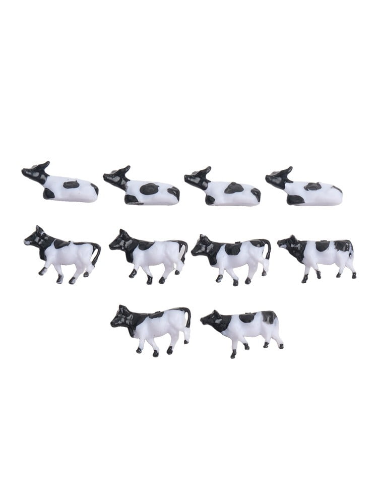 10 Pcs 1:75 Scale Miniature Diorama Model Cows Horse Animal Toy Set For ...