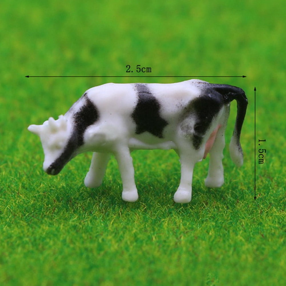 10 Pcs 1:75 Scale Miniature Diorama Model Cows Horse Animal Toy Set For ...