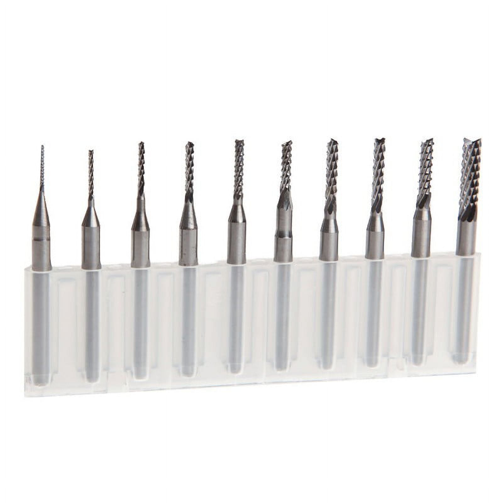 10 Pcs 1/8" 0.8-3.175mm PCB Drill Bit Set Engraving Cutter Rotary CNC ...