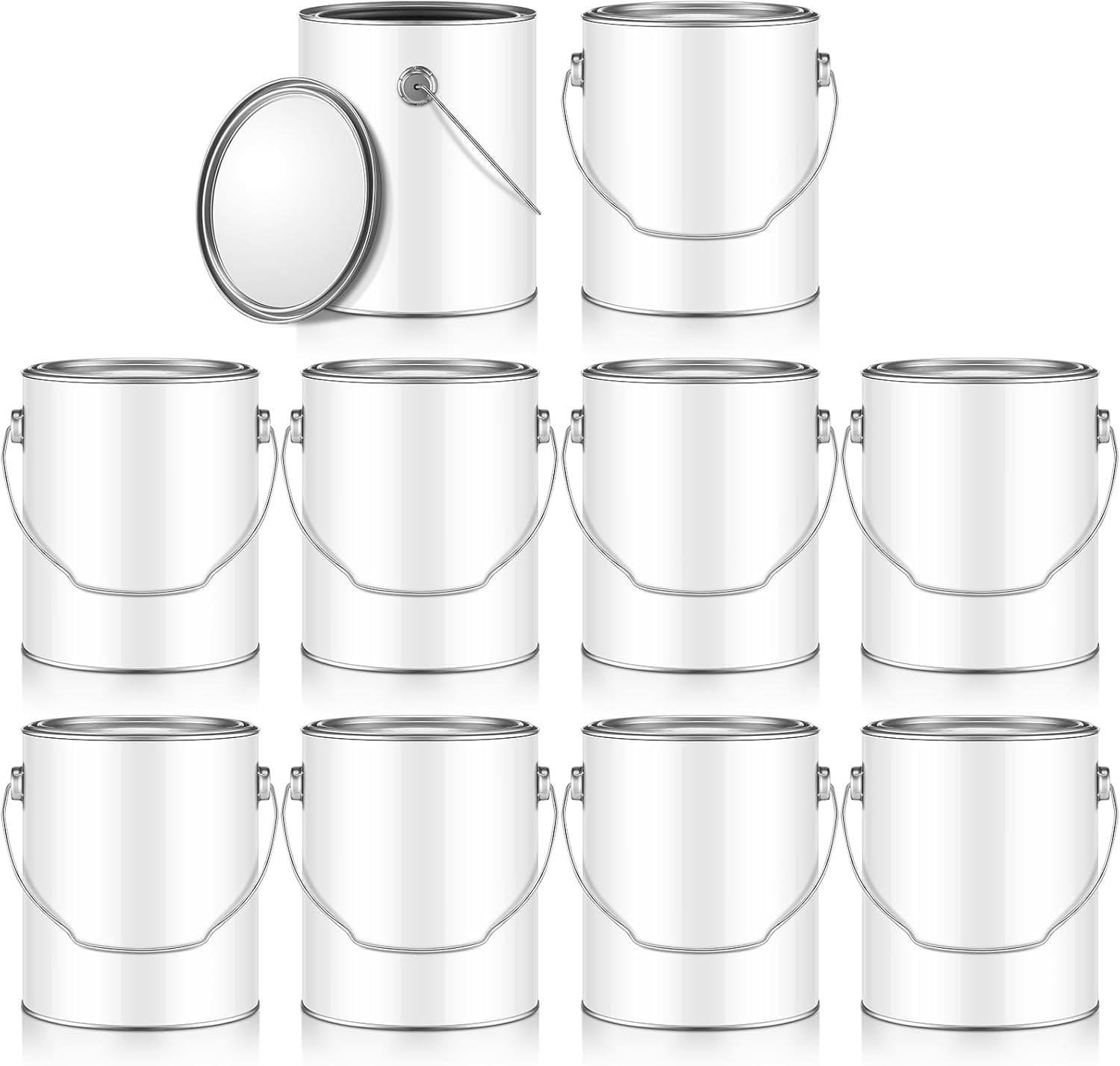 10 Pcs 1 Gallon Empty Paint Cans with Lids Metal Paint Buckets with ...
