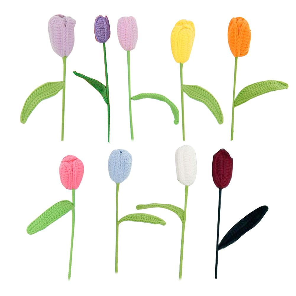 10 Pcs 10 Colors New Hand-Woven Tulips Simulation Bouquet Finished Wool ...