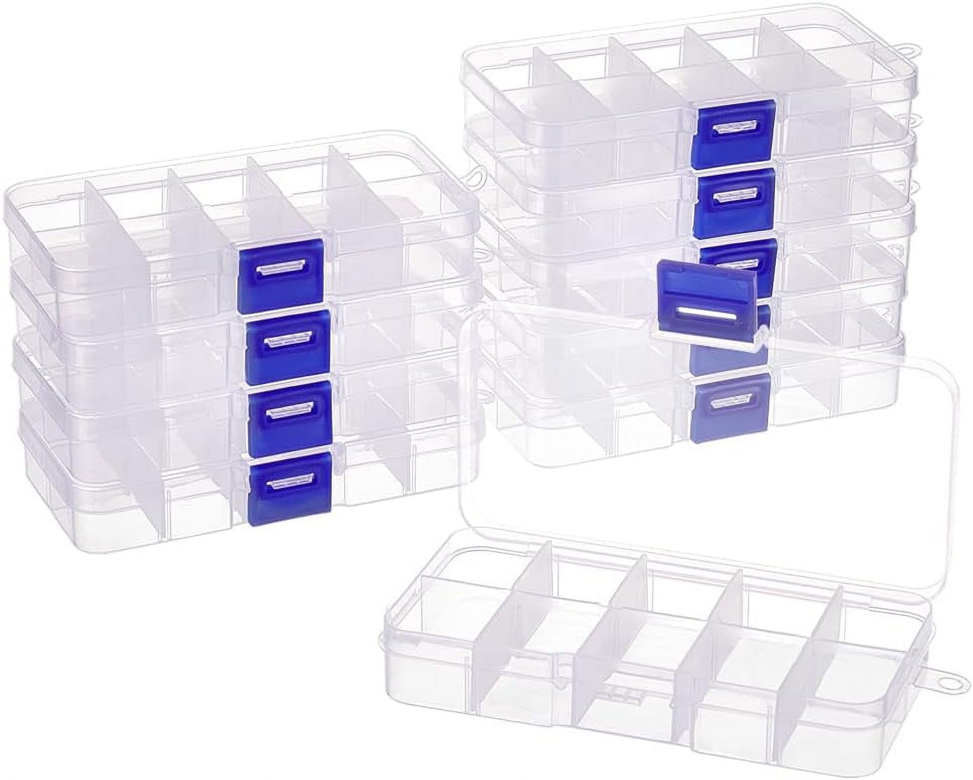 10 Pcs 10 Grids Plastic Organizer Box Clear Plastic Jewelry Dividers ...