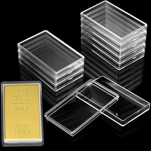 10 Pcs 10 Oz Silver Bar Holder - Clear Acrylic Storage Case for Silver ...