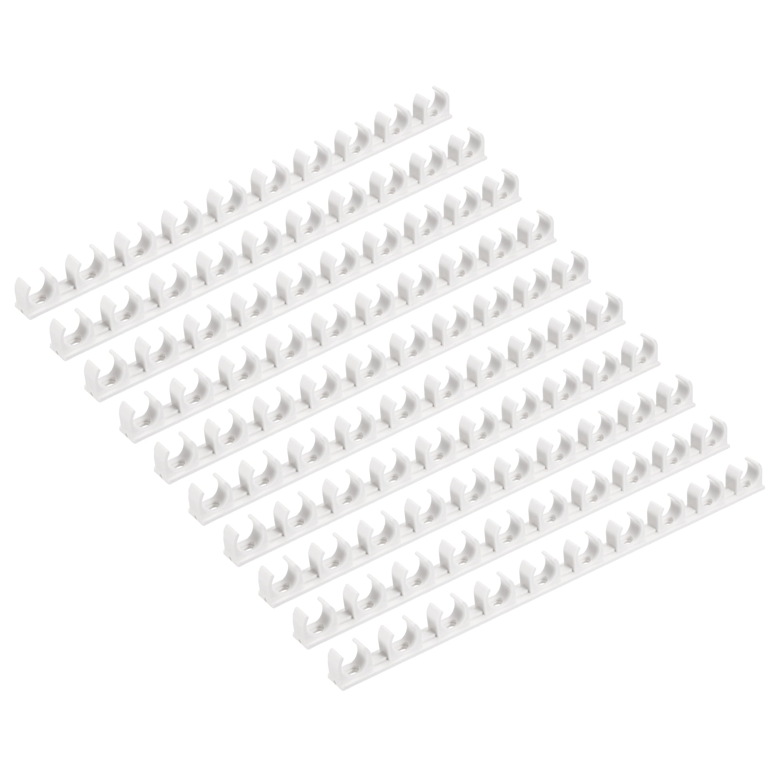 10Pcs 10-Slot U-type Tube Pipe Fitting Clamps Clips Connectors Row ...