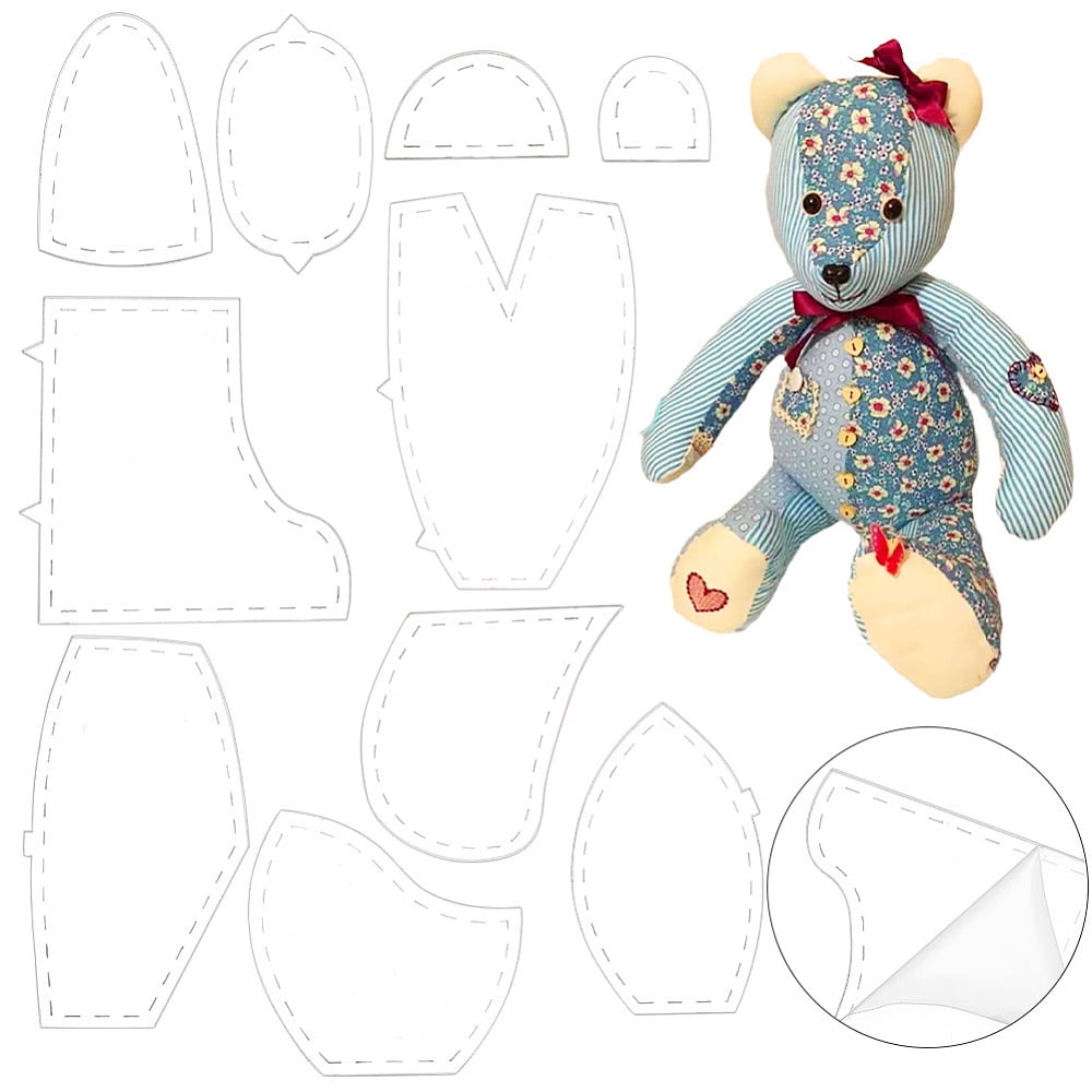10 Pcs 10 Styles Acrylic Template Set Memory Bear Template Ruler Sewing ...
