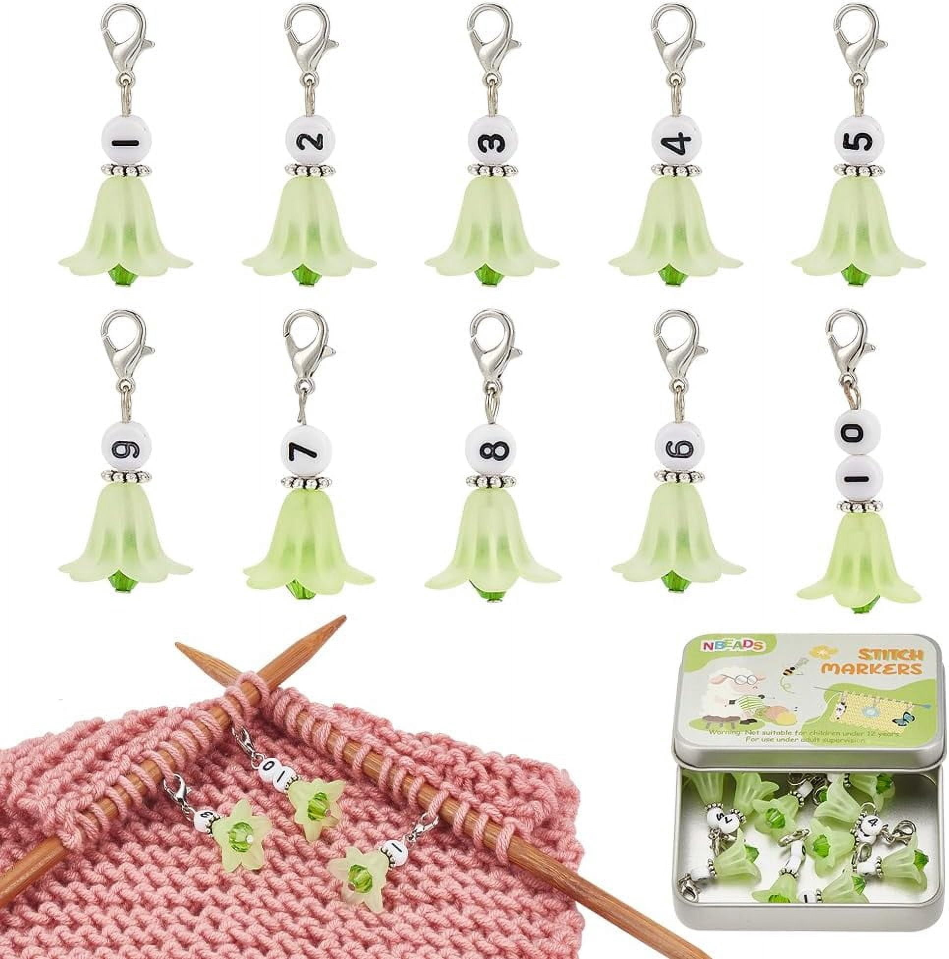 10 Pcs 10 Styles Number Flower Shaped Stitch Markers Acrylic Crochet ...