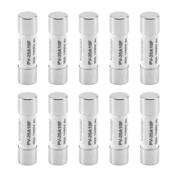 10 Pcs 1000 Fuse Solar PV Explosion-proof Fuse Silver - 20A,10 * DC ...