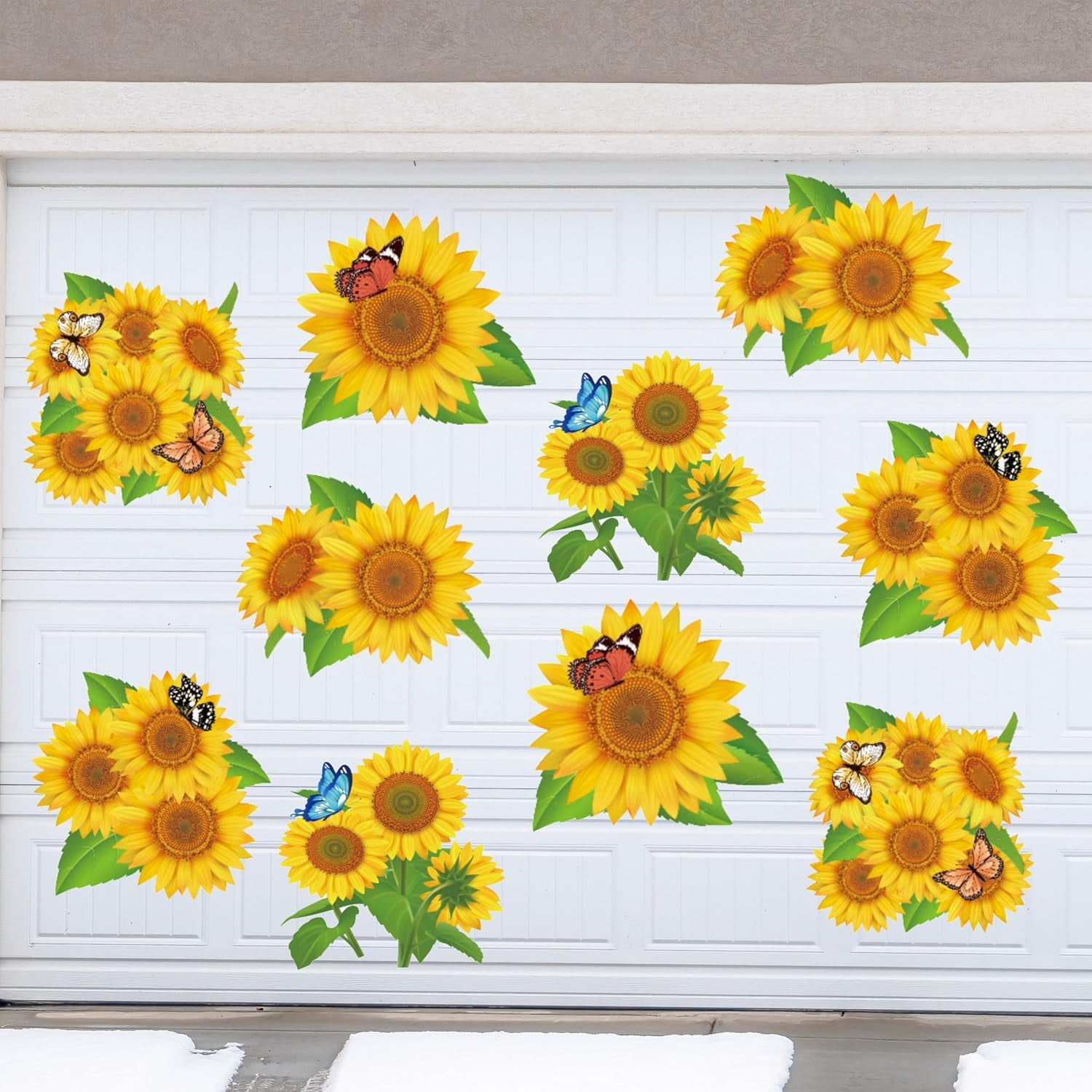 10 Pcs 12 Inch Sunflower Garage Door Magnets Magnetic Sunflower Garage ...