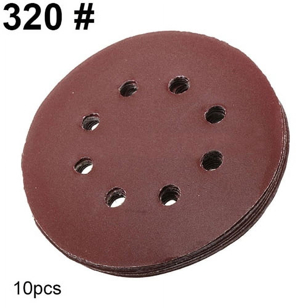10 Pcs 125mm Serious Grit 5-Inch 8 Holes Assorted Grit Sanding Discs ...