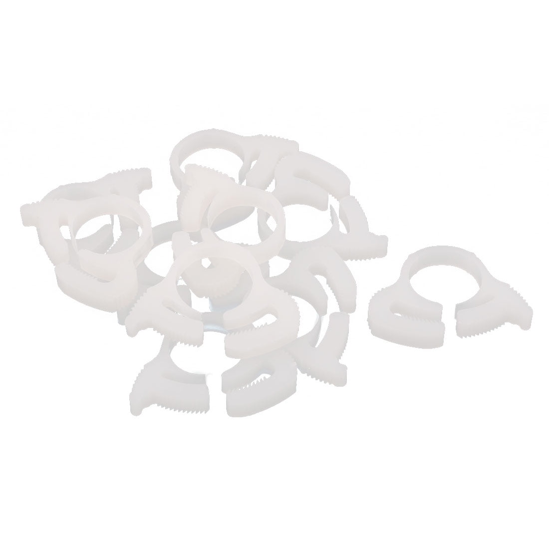 10 Pcs 15.2-17mm Range Plastic Adjustable Band Hose Pipe Fastener Clamp ...