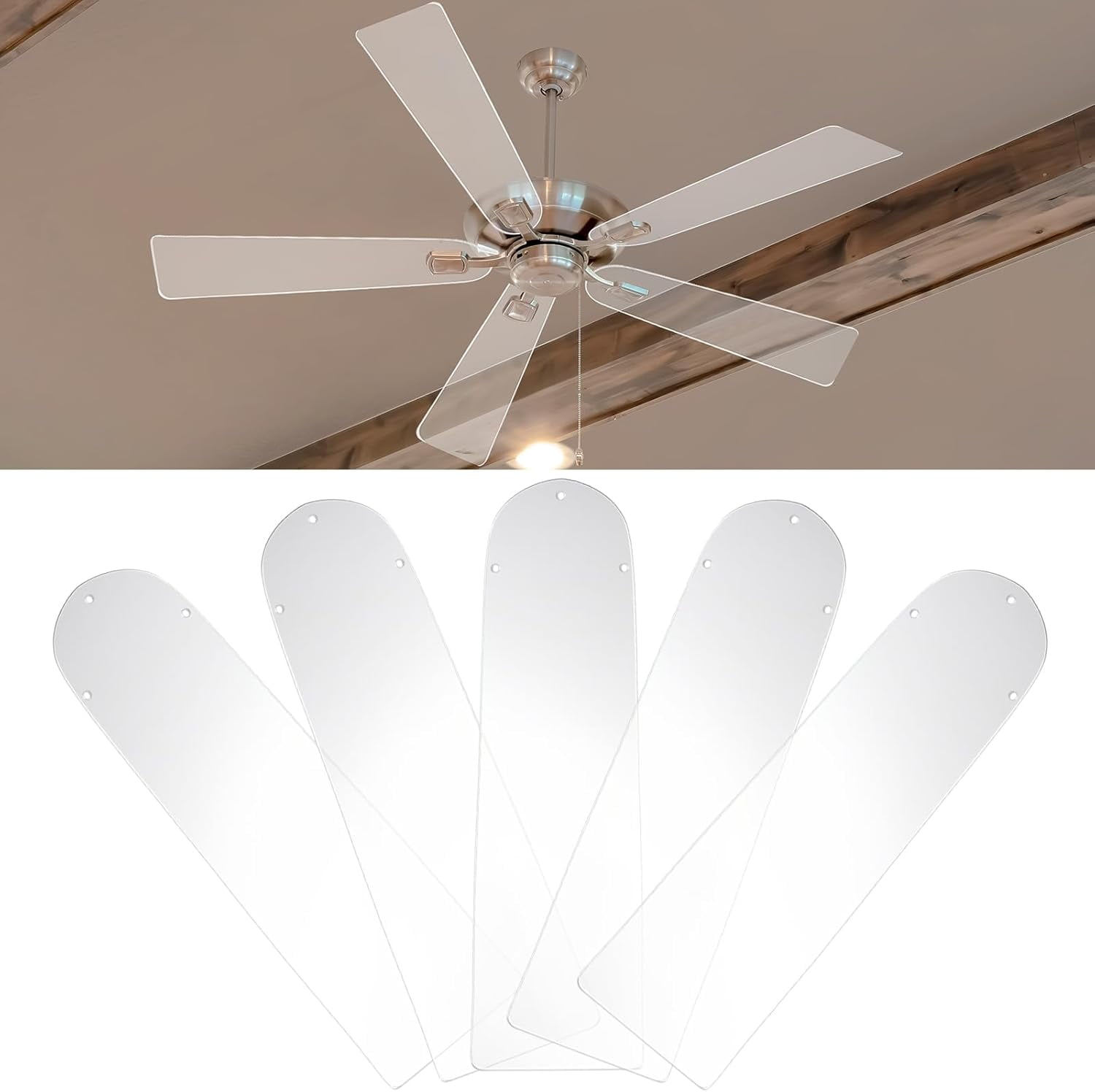 10 Pcs 16-1/2'' Ceiling Fan Blades for 42" Clear Acrylic Ceiling Fan ...